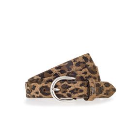 Mustang Damen Lederg&uuml;rtel ""Lauren"", braun, Gr. 90, Leder, G&uuml;rtel, mit Animal-Print, 2,5 cm breit, Made in Metzingen