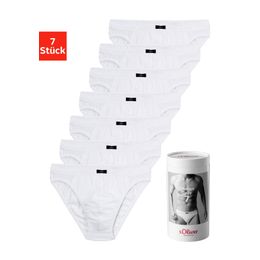 s.Oliver Herren Slip "Herren Unterhose", Gr. XL, wei&szlig;, Jersey, Obermaterial: 100% Baumwolle, unifarben, Unterhosen, Wochenration in einer Dose