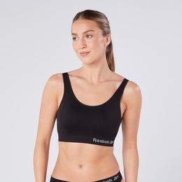 Reebok Damen Bustier "KIRA", Gr. Mschwarz, Obermaterial: 89% Polyamid, 11% Elasthan, bedruckt, unifarben, BHs, breite Tr&auml;ger, ohne Verschluss,