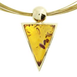 OSTSEE-SCHMUCK Damen Kette mit Anh&auml;nger "- Gleiter-Classic 39x22 mm - Gold 333/000 - Bernstein", 42, Gelbgold 333, gold, Gelbgold 333, Halsketten