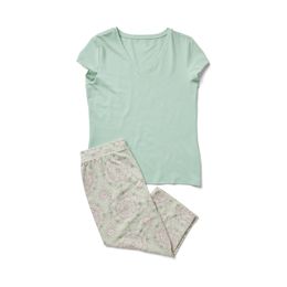 Tchibo - 3/4-Pyjama-Set - Damen - Gr. M - gr&uuml;n