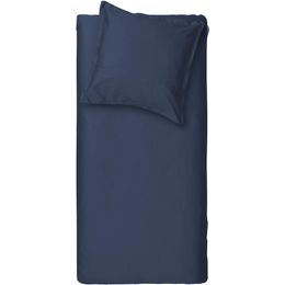 Bettw&auml;sche Cinderella "Plain Sundays", blau (navy), B/L: 135cm x 200cm, 1 Stk., 1 Stk., Satin, B/L: 80cm x 80cm, 2 tlg., Satin, Obermaterial: 100% Baumwolle, Bettw&auml;sche, Bettw&auml;sche, mit Stehsaum