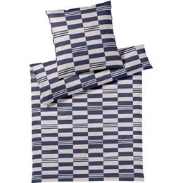 Bettw&auml;sche Elegante "Skip", blau (marine), B/L: 155cm x 220cm, 1 Stk., 1 Stk., Mako-Jersey, B/L: 80cm x 80cm, 2 Stk., Mako-Jersey, Obermaterial: 100% Baumwolle, Bettw&auml;sche, Bettw&auml;sche, angenehmes Hautgef&uuml;hl