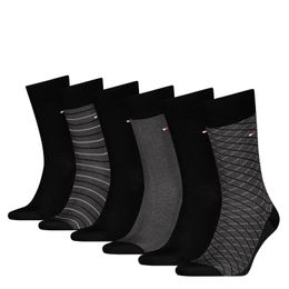 Socken Tommy Hilfiger "TH MEN SOCK TIN GIFTBOX BIRDEYE", Damen, Gr. 39-42, schwarz, Obermaterial: 64% Baumwolle, 35% Polyamid, 1% Elasthan, Socken Socken