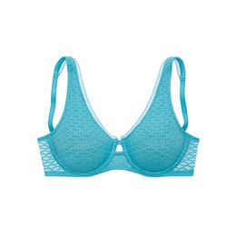 Damen Minimizer-BH, NUANCE BY LASCANA, Gr. 75, blau, Microtouch, Obermaterial: 82% Polyamid, 14% Elasthan, 4% Baumwolle, BHs, mit B&uuml;gel aus feiner,
