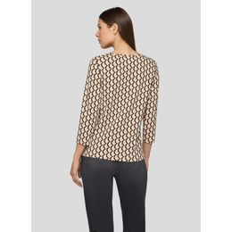 Rabe Damen 3/4-Arm-Shirt, beige, Gr. 46, bedruckt, Jersey, Obermaterial: 92% Baumwolle, 8% Elasthan, Shirts, mit All-Over Print