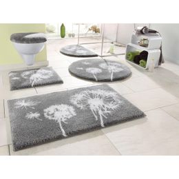 Badematte Grund, H:20mm, grau, Polyacryl, Badematten, "Pusteblume, Badvorleger, Badezimmer Teppich, sehr weich", weiche Haptik, auch als 2-teiliges