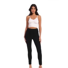 Damen Leggings "Hi-Waist Slim Tights", MAGIC BODYFASHION, Gr. Lschwarz, Obermaterial: 85% Polyamid, 15% Elasthan, Hosen, mittlere Formung von Bauch,