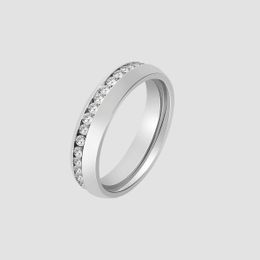 Adelia&acute;s ADELIA ́S Damen Fingerring "Damen Ring aus Edelstahl mit Strass Steinchen", 48, Edelstahlsilber, Edelstahl, Fingerringe