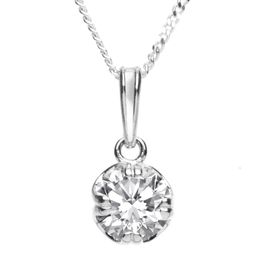 OSTSEE-SCHMUCK Damen Kette mit Anh&auml;nger "- Fridoline - Silber 925/000 - Zirkonia", 45, Silber 925 (Sterlingsilber), silber, Silber 925