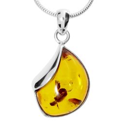 OSTSEE-SCHMUCK Damen Kette mit Anh&auml;nger "- Jula 29 mm - Silber 925/000 - Bernstein", 45, Silber 925 (Sterlingsilber), silber, Silber 925