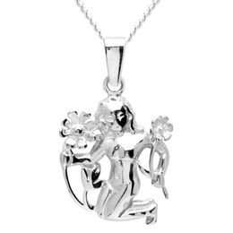 OSTSEE-SCHMUCK Damen Kette mit Anh&auml;nger "- Tierkreiszeichen Jungfrau - Silber 925/000 -", 42, Silber 925 (Sterlingsilber), silber, Silber 925