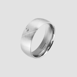 Adelia&acute;s ADELIA ́S Herren Fingerring "Herren Ring aus Edelstahl mit Strass Steinchen", 70, Edelstahl, silber, Edelstahl, Fingerringe