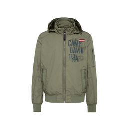 CAMP DAVID Herren Outdoorjacke, gr&uuml;n, Gr. S, bestickt, Web, Material: 100% Baumwolle, Futter: 100% Polyester, Jacken, mit &Auml;rmeltasche