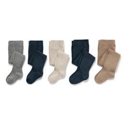 Tchibo - 5 Paar Kinder-Strumpfhosen - Gr. 110/116 - dunkelblau