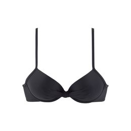 s.Oliver Damen B&uuml;gel-Bikini-Top "Spain", schwarz, Gr. 42, unifarben, Microfaser, Microfaser, Bikini-Oberteile, mit geraffter Mitte