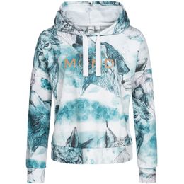 LPO Damen Kapuzensweatshirt "SWEAT GILFORD AOP WOMEN", wei&szlig;, Gr. 38, Jersey, 50% Polyester. 50% Baumwolle, Sweatshirts, mit Kontrastdetails