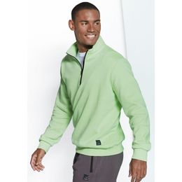 John Devin Herren Sweatshirt, Gr. XL, gr&uuml;n, angeraute Sweatware, Obermaterial: 60% Baumwolle, 40% Polyester, unifarben, Sweatshirts, Troyer mit
