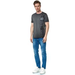 Rusty Neal Herren T-Shirt, schwarz, Gr. M, bedruckt, 100% Baumwolle, Shirts, im verwaschenen Look