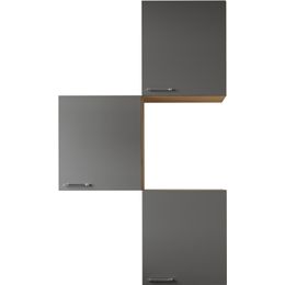 Mehrzweckschrank-Set respekta "Merle", grau, B:100cm H:168,3cm T:34,6cm, Kastenm&ouml;bel-Sets, Breite 100 cm, mit Soft-Close Funktion, Stangengriffe aus Metall