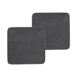 Villeroy & Boch Servierplatte VILLEROY & BOCH "Servierplatten Manufacture Rock 2er Set schwarz", schwarz, L:32,5cm, Porzellan, Servierplatten, Servierplatte