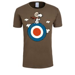 logoshirt Herren T-Shirt "Peanuts - Snoopy Pilot", bunt, Gr. L, bedruckt, 100% Baumwolle, Shirts, mit lizenziertem Print