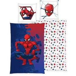 Bettw&auml;sche Spiderman "Spiderman", bunt, B/L: 135cm x 200cm, 1 Stk., 1 Stk., Renforc&eacute;, B/L: 80cm x 80cm, 2 Stk., Renforc&eacute;, Obermaterial: 100% Baumwolle, Bettw&auml;sche, Bettw&auml;sche, mit coolem Motiv