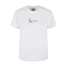 Karl Kani Damen T-Shirt "Karl Kani Damen ESSKKW-T02WHT Small Signature Tee"wei&szlig;, Gr. L, unifarben, 100% Baumwolle, Shirts