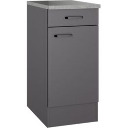 Unterschrank Optifit "OPTImulti", anthrazit matt, anthrazit matt, B:40cm H:88cm T:60cm, Holzwerkstoff, Schr&auml;nke, Unterschrank, Breite 40 cm, mit 1 T&uuml;r, 1 Schubkasten, 1 Einlegeboden