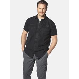 Jan Vanderstorm Herren Kurzarmhemd "Kurzarmhemd ALPRI", grau, Gr. 5XL, Obermaterial: 100% Baumwolle CO., Hemden