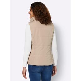 Casual Looks Damen Steppweste, beige, Gr. 38, unifarben, 100% Polyester, Westen