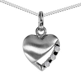 OSTSEE-SCHMUCK Damen Kette mit Anh&auml;nger "- Herz 10 mm - Silber 925/000 - Zirkonia", 50, Silber 925 (Sterlingsilber), silber, Silber 925
