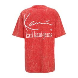 Karl Kani Damen T-Shirt "Karl Kani Herren KU242-008-1 Tiny Signature Print Tee"rot, Gr. S, bedruckt, 100% Baumwolle, Shirts
