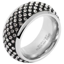 Adelia&acute;s ADELIA ́S Damen Fingerring "Damen Ring aus Edelstahl", 58, Edelstahl, schwarz, Edelstahl, Fingerringe