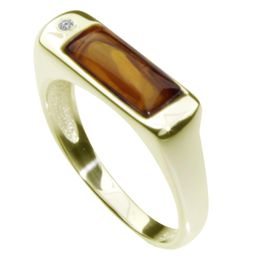 OSTSEE-SCHMUCK Damen Fingerring "- Sylvia - Gold 333/000 - Bernstein/Brillant", 52, gold, Fingerringe