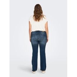 Only CARMAKOMA Damen Bootcut-Jeans "CARWILLY HW FLARED DNM TAI021 NOOS", blau, Gr. 44, unifarben, Denim/Jeans, Obermaterial: 92% Baumwolle, 6%