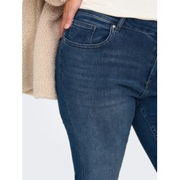 Only CARMAKOMA Damen Bootcut-Jeans "CARWILLY HW FLARED DNM TAI021 NOOS", blau, Gr. 42, unifarben, Denim/Jeans, Obermaterial: 92% Baumwolle, 6%