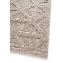 Teppich "COSMO Geo, Made in Belgium", beige (greige), B:160cm H:14mm L:230cm, Polyester, Polypropylen, PRIMAFLOR-IDEEN IN TEXTIL, Teppiche, Teppich, modernes Design, Hoch-Tief Effekt, weicher Flor