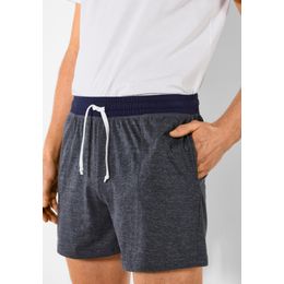 H.I.S. Schlafshorts H.I.S, Herren, Gr. 44/46 (S), N-Gr, blau (blau, meliert), Jersey, Obermaterial: 65% Baumwolle, 35% Polyester. Hosenbund: 100% Baumwolle, unifarben, Basic, kniefrei, Hosen, mit kontrastfarbigem Bund