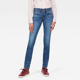 G-Star Raw G-STAR Damen Straight-Jeans "Midge Straight Women", blau, Gr. 26, Denim/Jeans, Obermaterial: 92% Baumwolle, 7% Polyester, 1% Elasthan, Jeans, mit