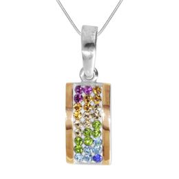 OSTSEE-SCHMUCK Damen Kette mit Anh&auml;nger "- Christina - Silber 925/000 & Gold 585/000 - Schmuckstein", 42, Silber 925 (Sterlingsilber), silber, Silber