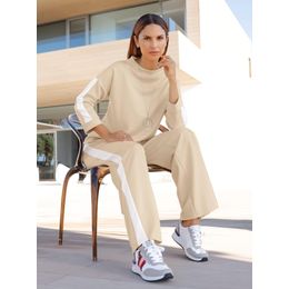 Inspirationen Damen Jerseyhosesand, wei&szlig;, Gr. 54, gemustert, mehrfarbig, 50% Modal, 44% Polyester, 6% Elasthan, Hosen
