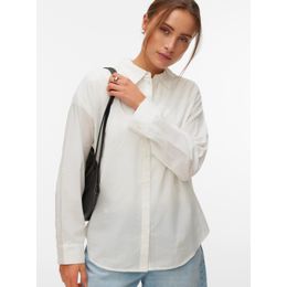 V&eacute;ro Moda VERO MODA Damen Langarmbluse "VMODONA LS SHIRT WVN NOOS", wei&szlig;, Gr. M, bestickt, gemustert, Web, Obermaterial: 100% Baumwolle, Blusen, Baumwolle,