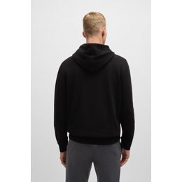 BOSS Orange Herren Kapuzensweatshirt "Wetalk", schwarz, Gr. XXL, unifarben, Sweatware, Obermaterial: 100% Baumwolle, Sweatshirts, mit gesticktem BOSS
