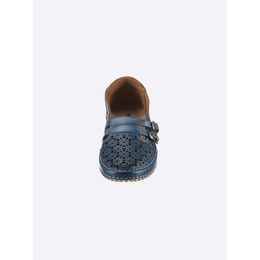 Gemini Damen Slipper, Gr. 42, blau, Leder, Schuhe