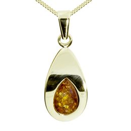 OSTSEE-SCHMUCK Damen Kette und Anh&auml;nger Set "- Janika - Gold 333/000 - Bernstein", 42, gold, Gelbgold 333, Schmuck_Sets