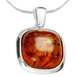 OSTSEE-SCHMUCK Damen Kette mit Anh&auml;nger "- Classic 14x14 mm - Silber 925/000 - Bernstein", 45, Silber 925 (Sterlingsilber), silber, Silber 925