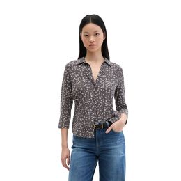 Marc O'Polo MARC O'POLO Damen Blusenshirt "aus LENZING ECOVERO ", braun, Gr. XXL, bedruckt, Obermaterial: 95% Viskose, 5% Elasthan, Shirts