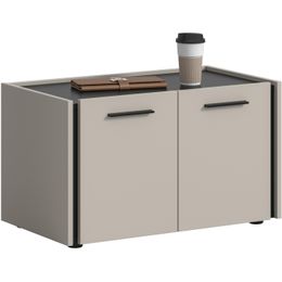 Sitzbank Home Affaire "RAK, Breite 75 xm, 2 T&uuml;ren, 2 Einlegeb&ouml;den, 4 F&auml;cher", kaschmir, schwarz, B:75cm H:43cm T:40cm, FSC-zertifizierter Holzwerkstoff, Sitzb&auml;nke, Sitzbank, Bank, Garderobenbank, Dielenbank, Flurbank, Kommode