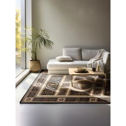 Teppich NORTHRUGS "Guzara", schwarz (schwarz,creme), B:80cm H:8mm L:120cm, Polypropylen, Teppiche, Teppich, Orient Optik, L&auml;ufer, strapazierf&auml;hig, pflegeleicht, robust